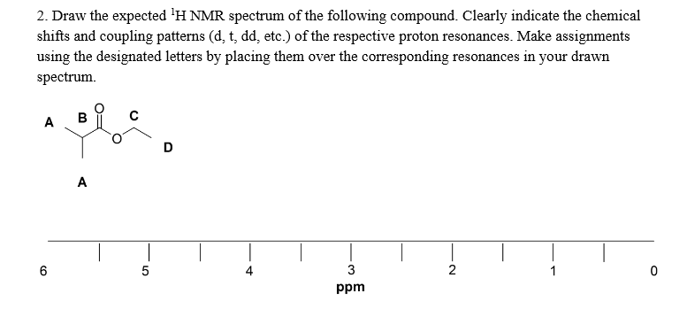 Solved Draw the expected 1H NMR spectrum of the following | Chegg.com