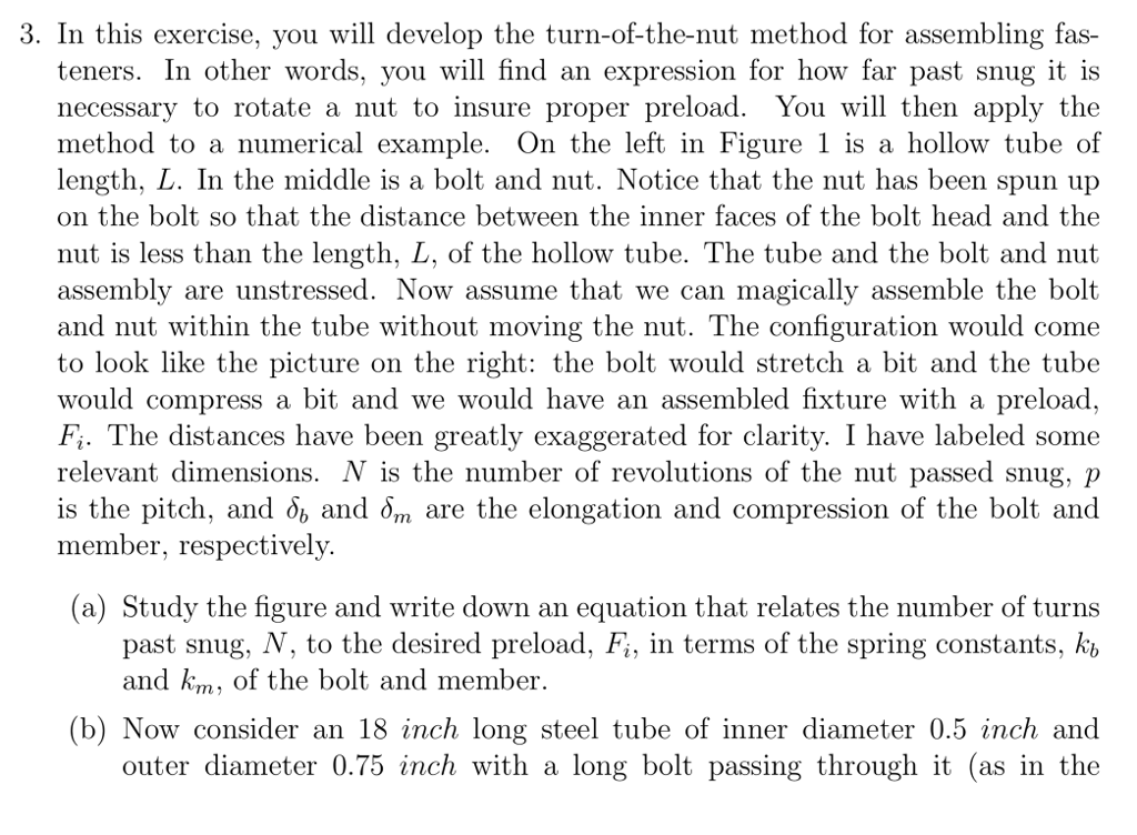 Solved N p Figure 1: Problem 3. Turn-of-the-nut method for | Chegg.com