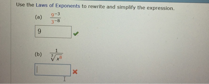 Solved B) Use the laws of exponents to rewrite and simplify | Chegg.com