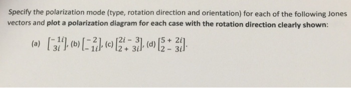 Solved Specify the polarization mode (type, rotation | Chegg.com