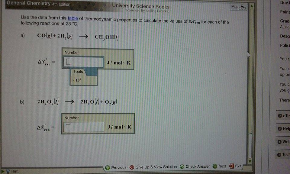 Solved Use the data from this table of thermodynamic | Chegg.com