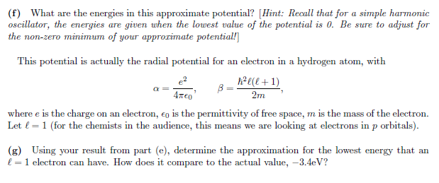 Solved Consider a potential of the form Here, α and β are | Chegg.com