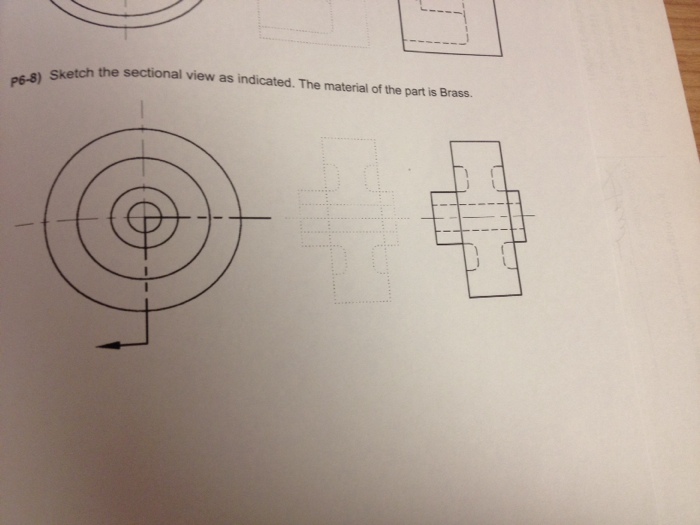 Sketch the sectional view as indicated. The material | Chegg.com