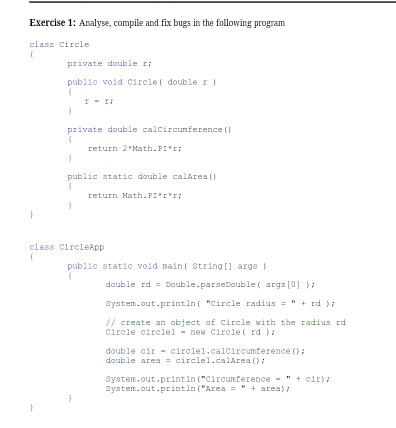 Solved Analyse, compile and fix bugs in the following | Chegg.com