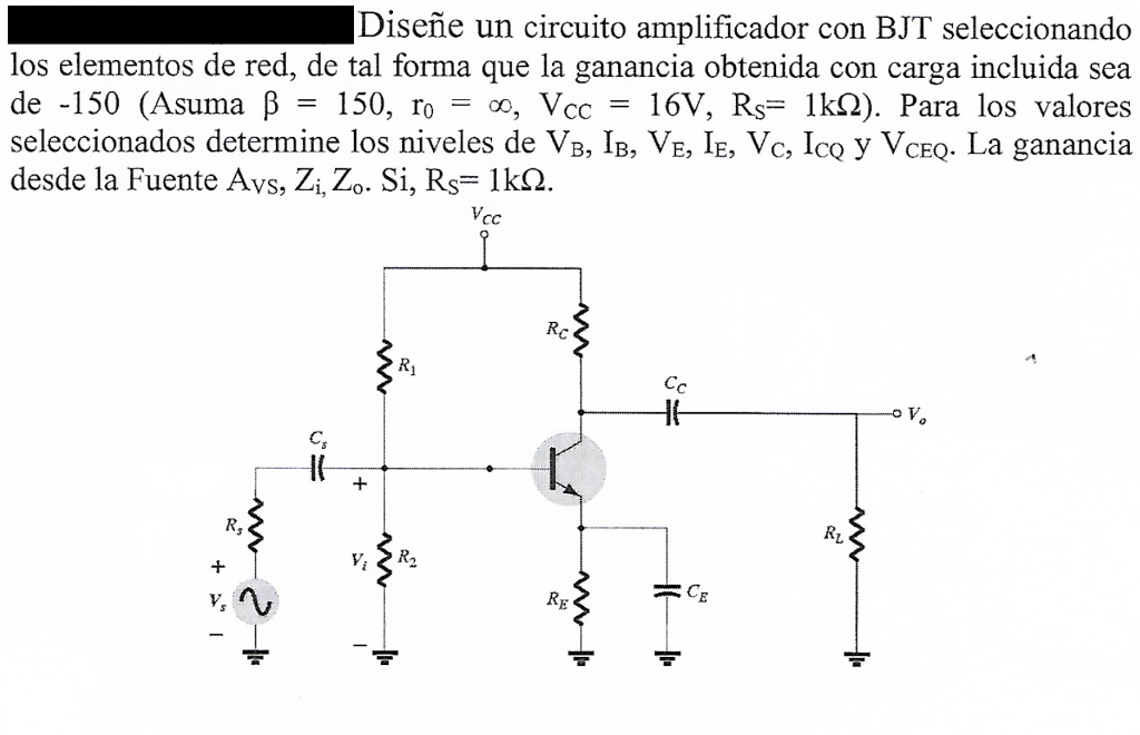 Solved Translation: Design a BJT amplifier circuit by | Chegg.com