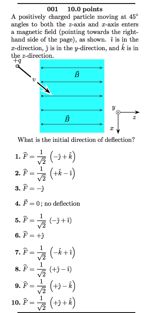 Solved 00110.0 points A positively charged particle moving | Chegg.com