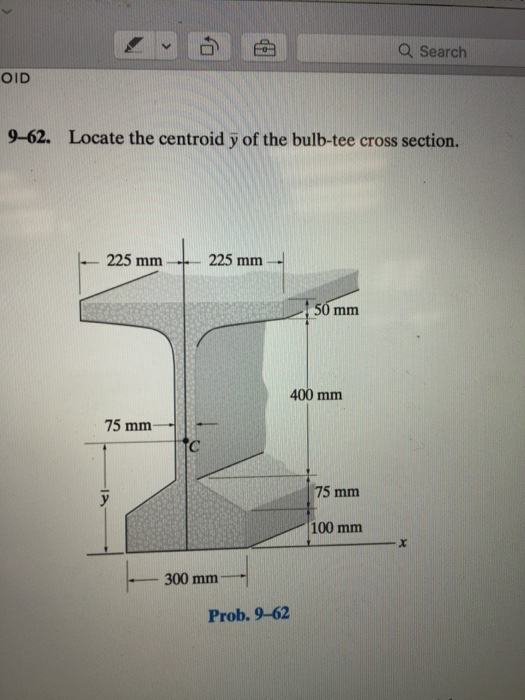 Solved Locate the centroid y of the bulb-tee cross section. | Chegg.com