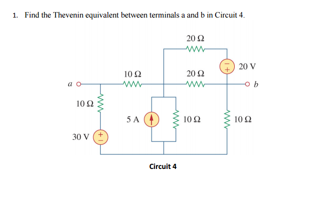 Solved Find the Thevenin equivalent between terminals a and | Chegg.com