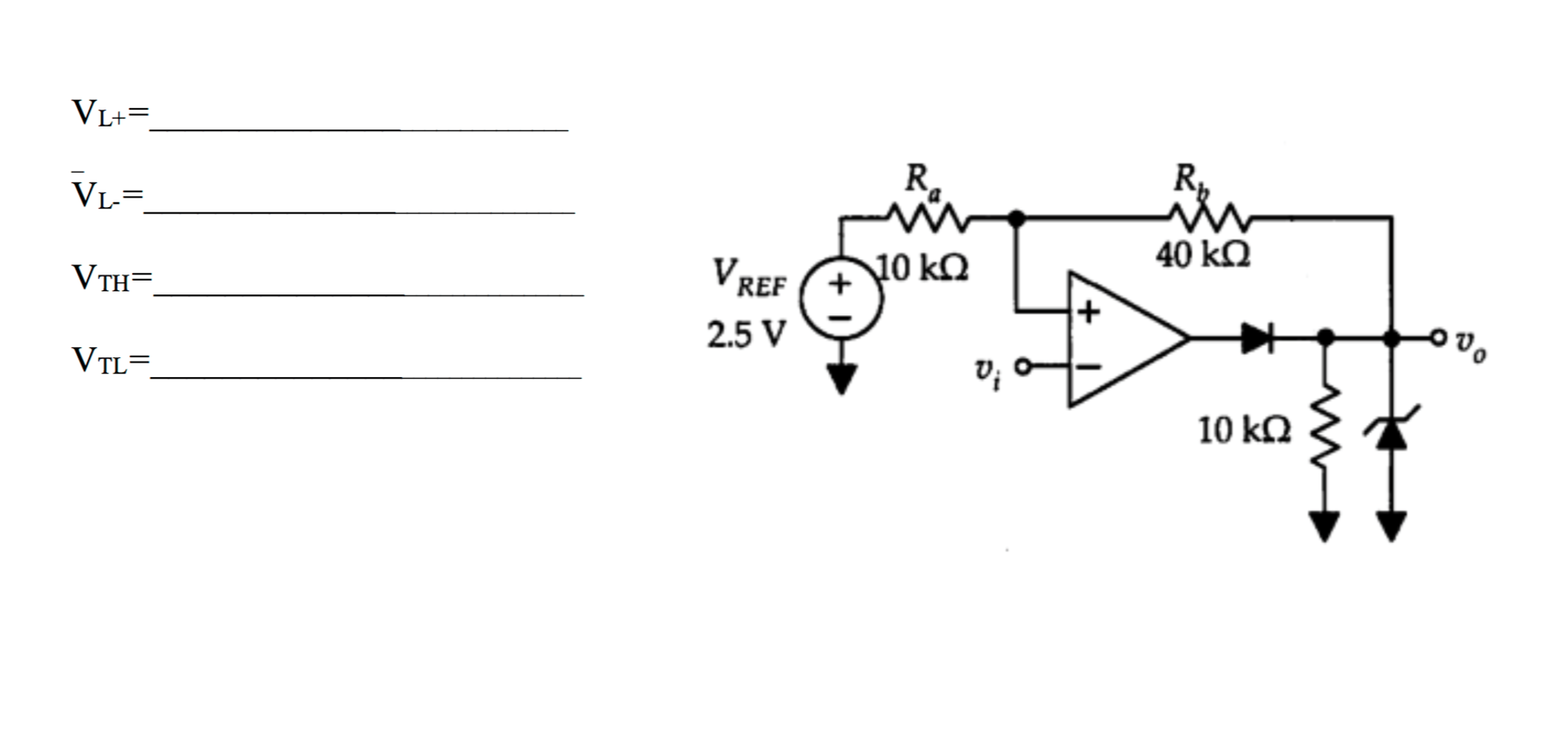 Solved 4.For the comparator circuits shown below, determine | Chegg.com
