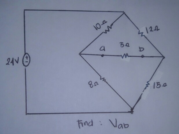 Solved Given the circuit, find Vab using delta to wye or wye | Chegg.com