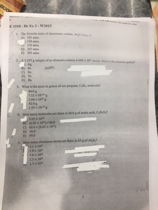Solved The formula mass of aluminum oxalate Al_2(C_2O_4)_3 | Chegg.com