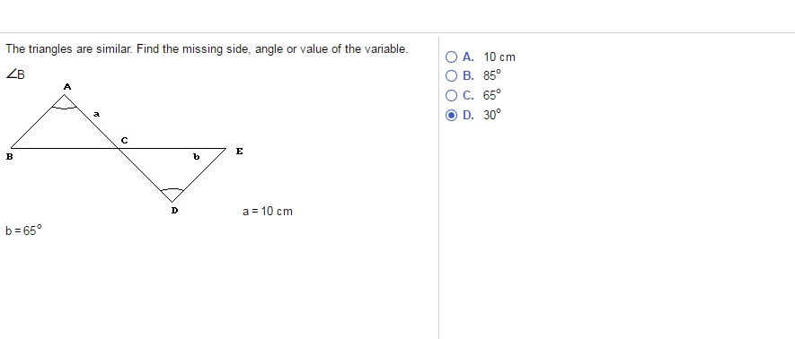 Solved The triangles are similar. Find the missing side, | Chegg.com