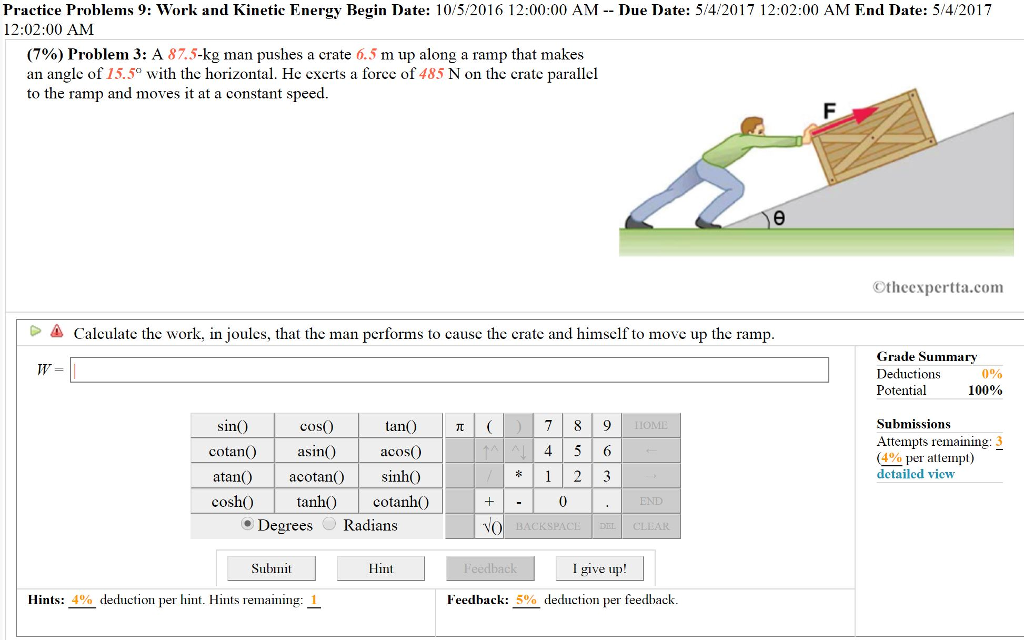 Solved Practice Problems 9: Work and Kinetic Energy Begin | Chegg.com