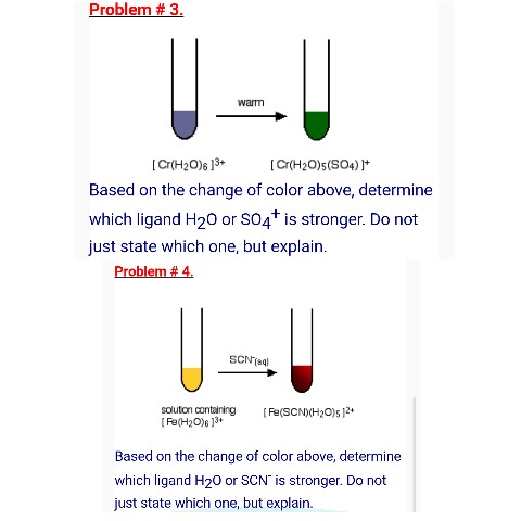 Solved Based on the change of color above, determine which | Chegg.com