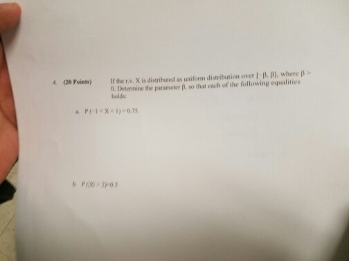 Solved If the r. v. X is distributed as uniform distribution | Chegg.com