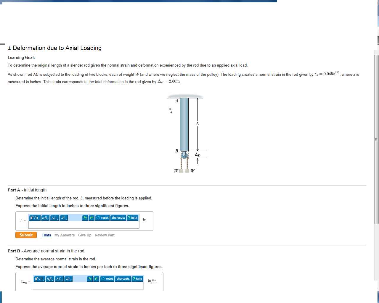 To determine the original length of a slender rod | Chegg.com