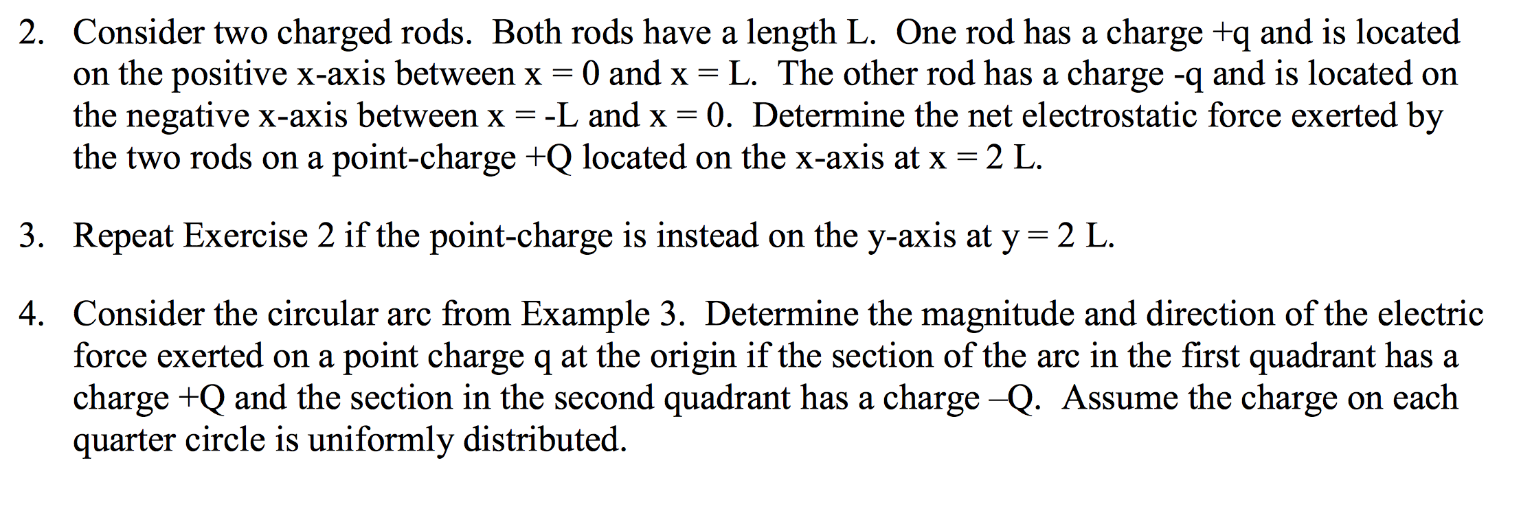 Consider two charged rods. Both rods have a length L. | Chegg.com