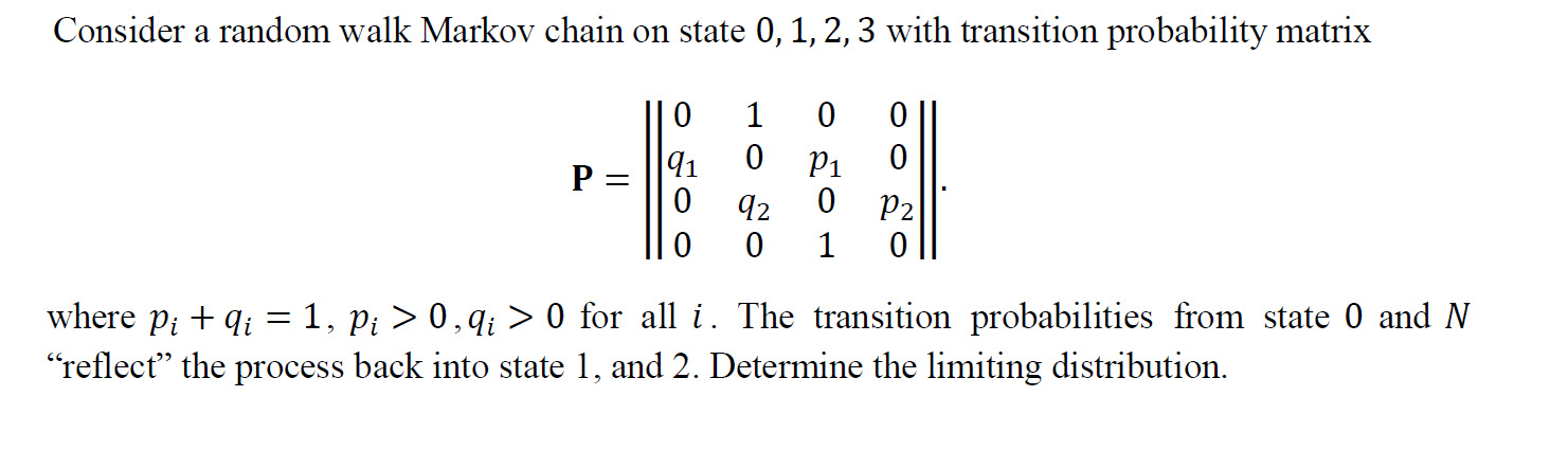 Solved Consider A Random Walk Markov Chain On State 0 1 2 