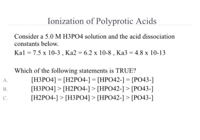 Solved Consider a 5.0 M H3PO4 solution and the acid | Chegg.com