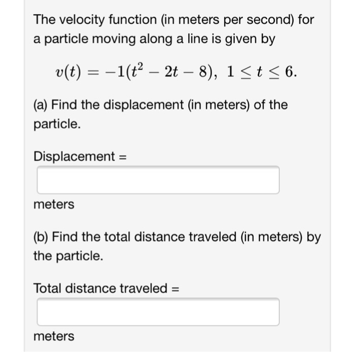 Solved The velocity function (in meters per second for a | Chegg.com