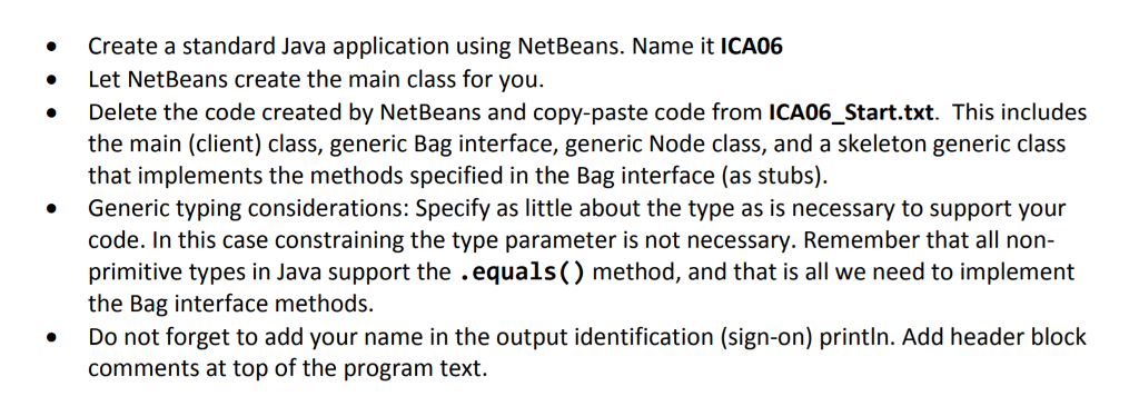 Solved Create a standard Java application using NetBeans. | Chegg.com