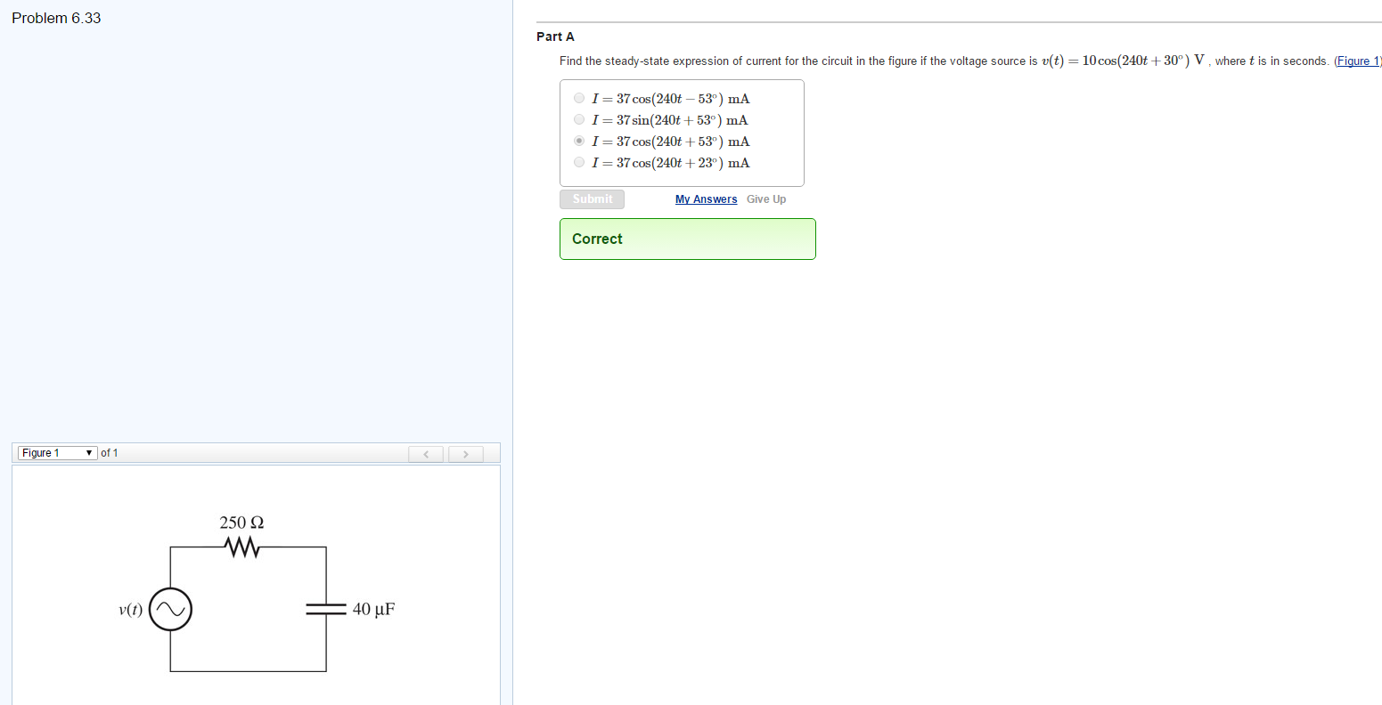 Solved Find the steady-state expression of current for the | Chegg.com