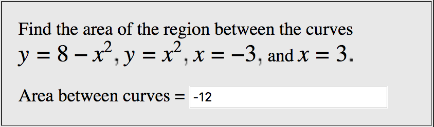 Solved Find the area of the region between the curves Area | Chegg.com