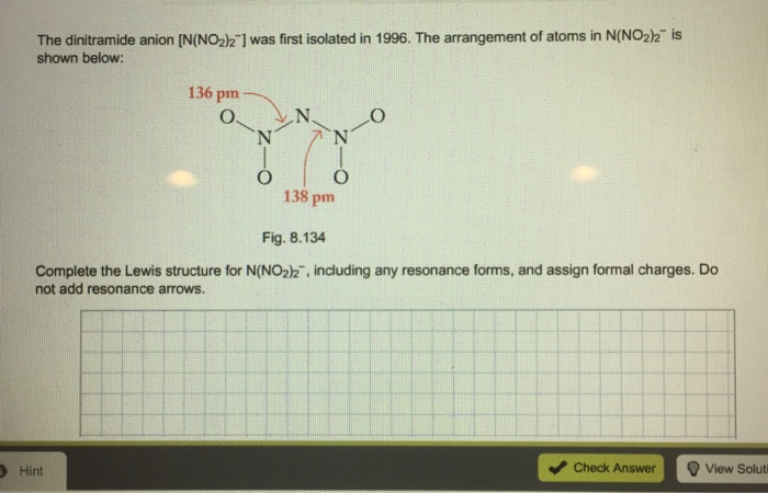 Solved The dinitramide anion [N(NO_2)_2^-] was first | Chegg.com