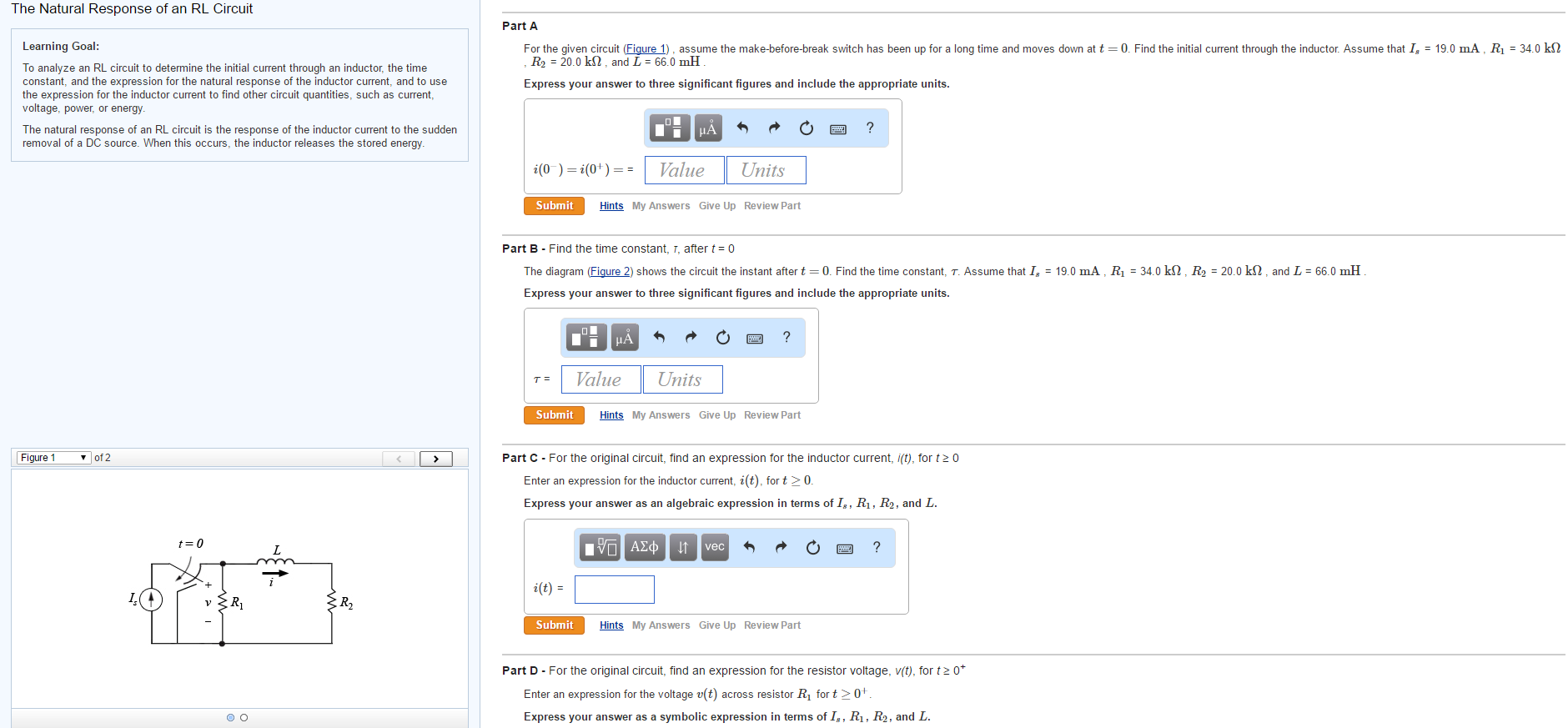Solved To analyze an RL circuit to determine the initial | Chegg.com
