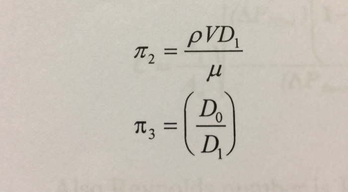 Solved To derive pi_2 and pi_3 pi_2 = rho VD_1/mu pi_3 = | Chegg.com
