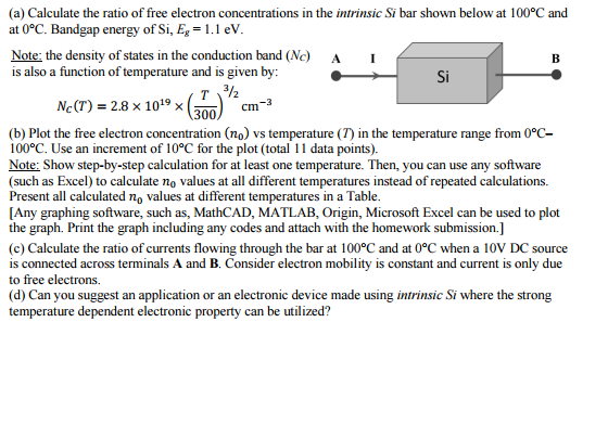 Solved Calculate the ratio of free electron concentrations | Chegg.com