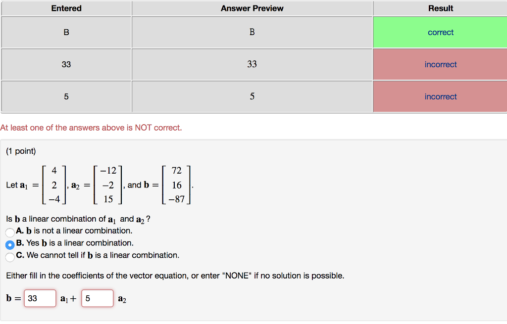 Solved Entered Answer Preview Result correct incorrect | Chegg.com