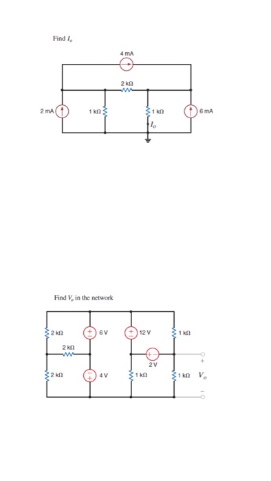 Solved Find I_0 Find V_0 in the network | Chegg.com