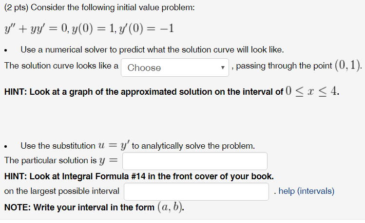 Consider the following initial value problem: y" + | Chegg.com