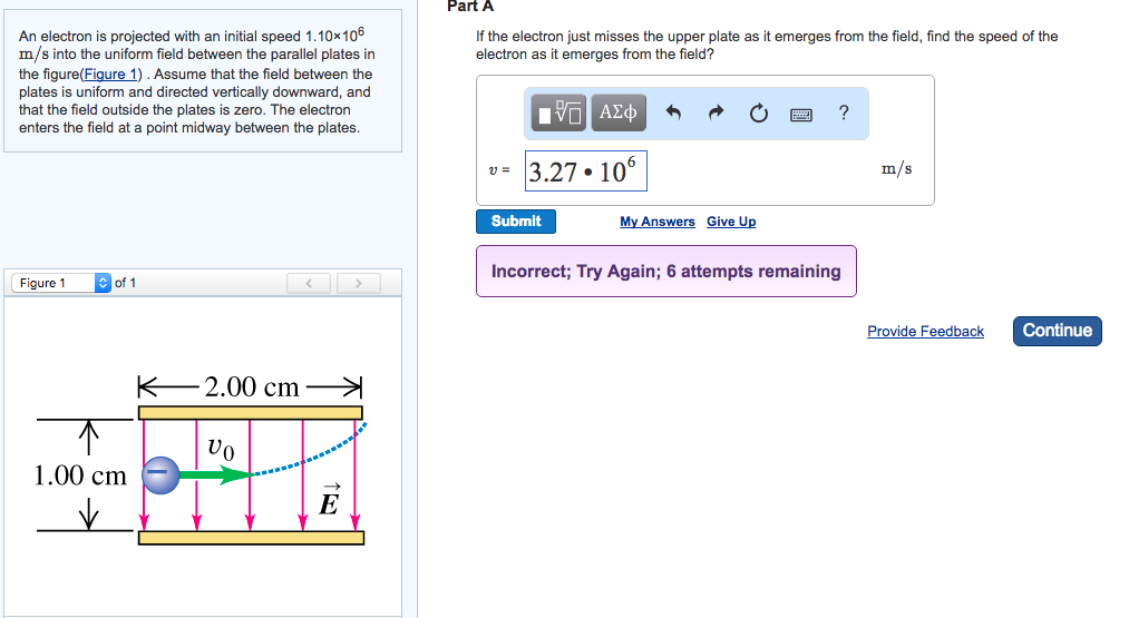 Solved A Part A An Electron Is Projected With An Initial