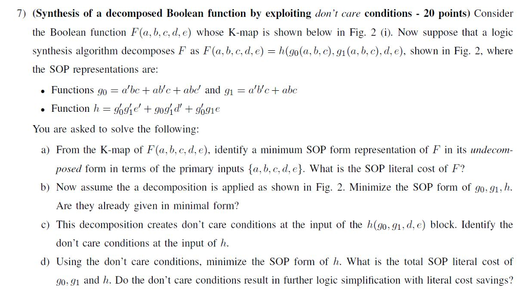 7) (Synthesis of a decomposed Boolean function by | Chegg.com