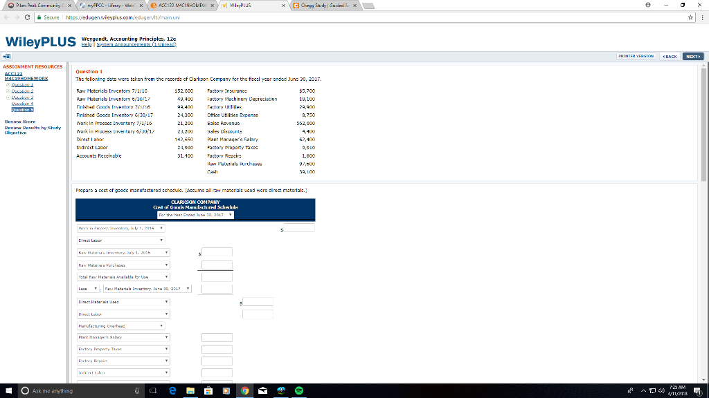 Solved CSecure https Weygandt, Accounting Principles, 12e NT | Chegg.com
