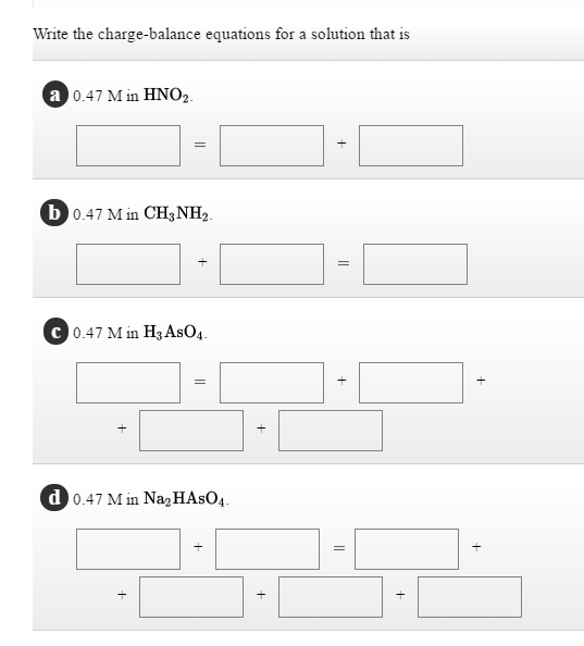 Solved Write the charge-balance equations for a solution | Chegg.com