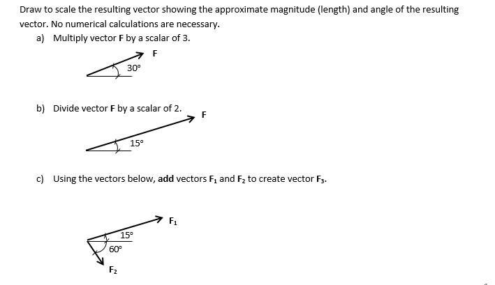 Solved Draw to scale the resulting vector showing the | Chegg.com