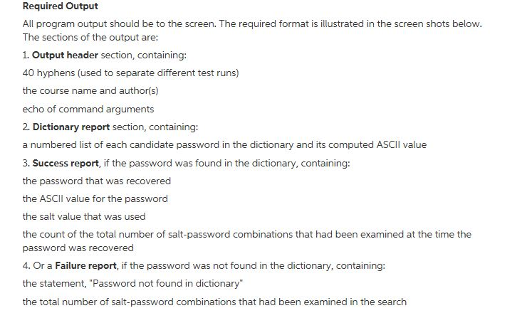 Solved *C PROGRAMMING ASSIGNMENT* Password Recovery For this | Chegg.com