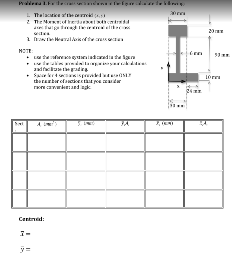 Solved Problema 3. For the cross section shown in the figure | Chegg.com