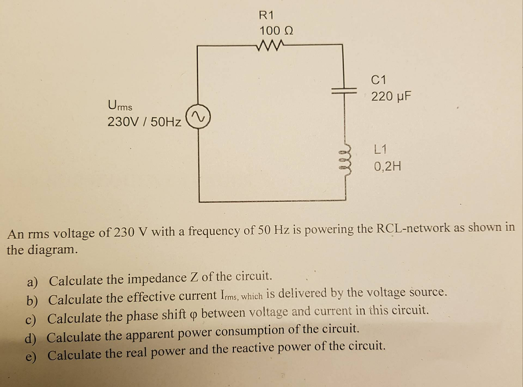 Solved An rms voltage of 230 V with a frequency of 50 Hz | Chegg.com
