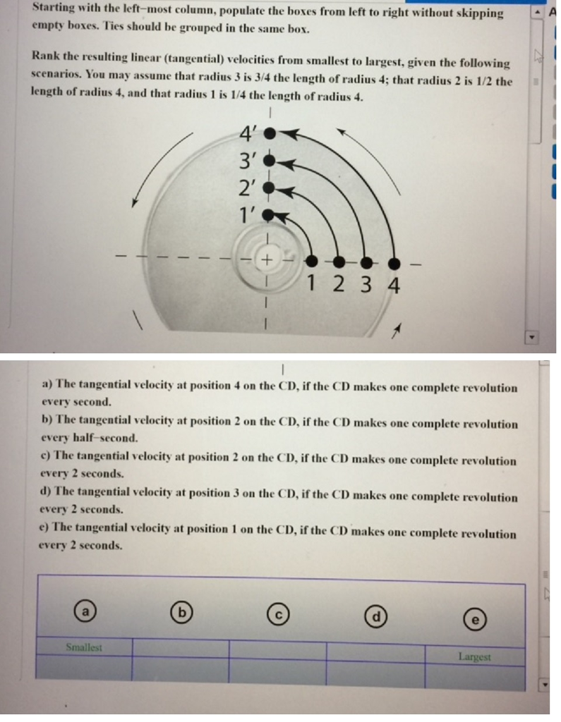 Solved Linear (tangential) Velocity... Please see the | Chegg.com