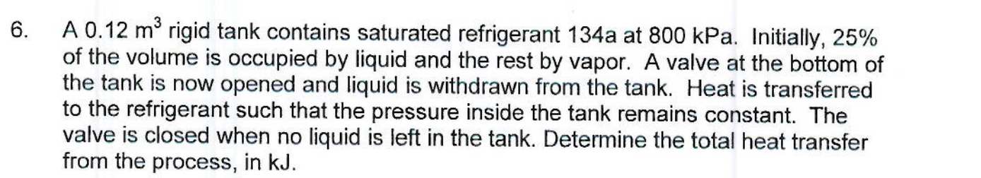 Solved A 0.12 m^3 rigid tank contains saturated refrigerant | Chegg.com