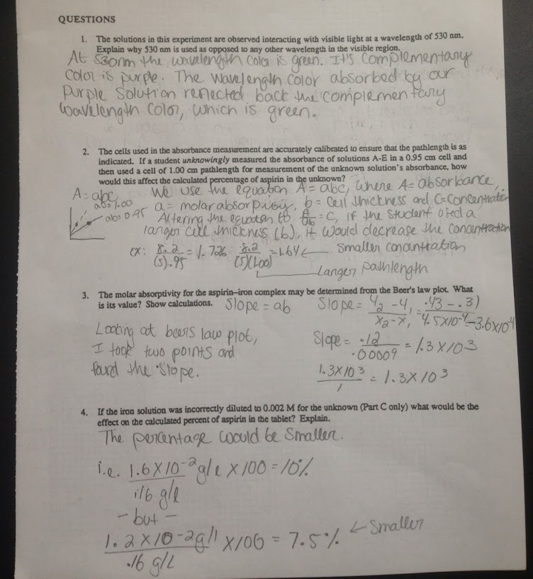 The solutions in this experiment are observed | Chegg.com