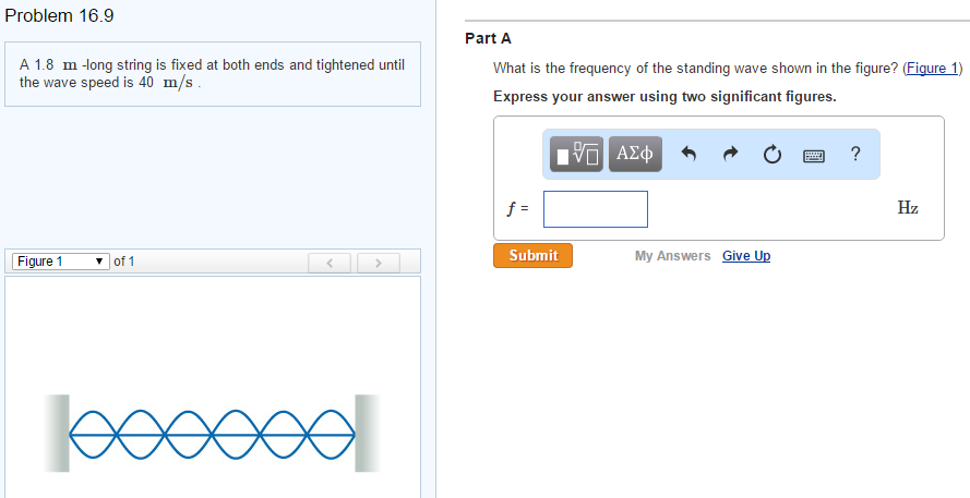 Solved Problem 16.9 Part A A 1.8 m -long string is fixed at | Chegg.com