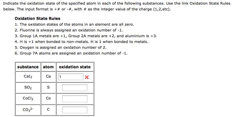 Solved Indicate the oxidation state of the specified atom in | Chegg.com