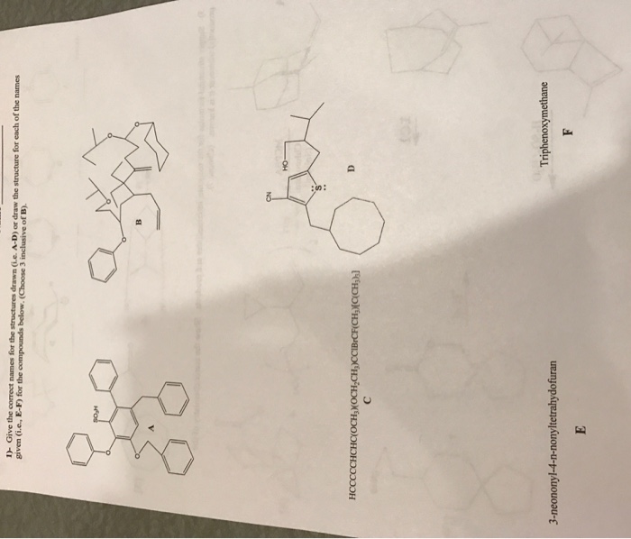 Solved Give the correct names for the structures drawn (i.e. | Chegg.com