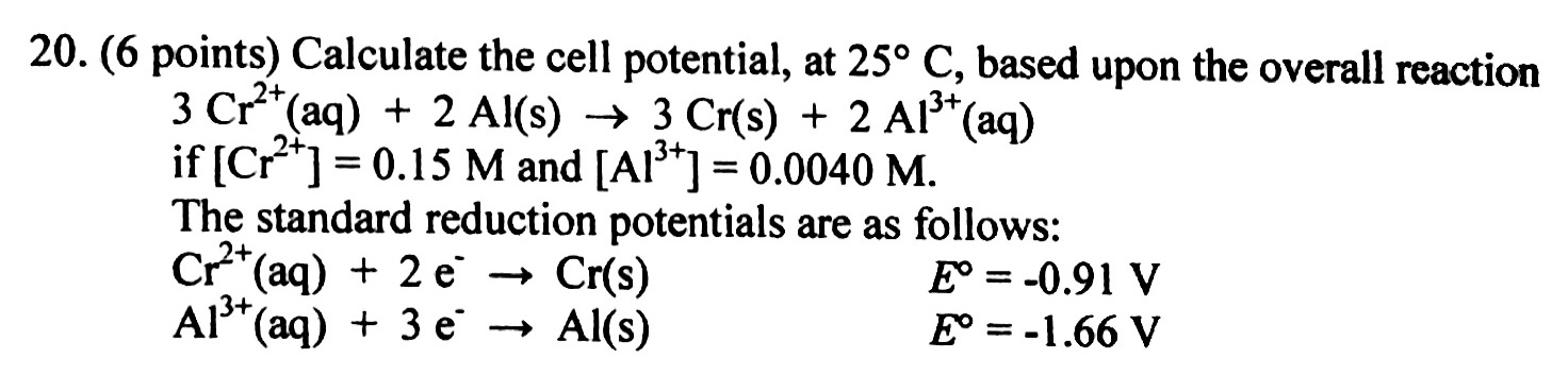 Solved Calculate The Cell Potential At 25 Degree C Based