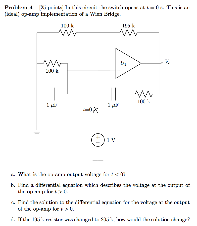 Solved In this circuit the switch opens at t = 0 s. This is | Chegg.com